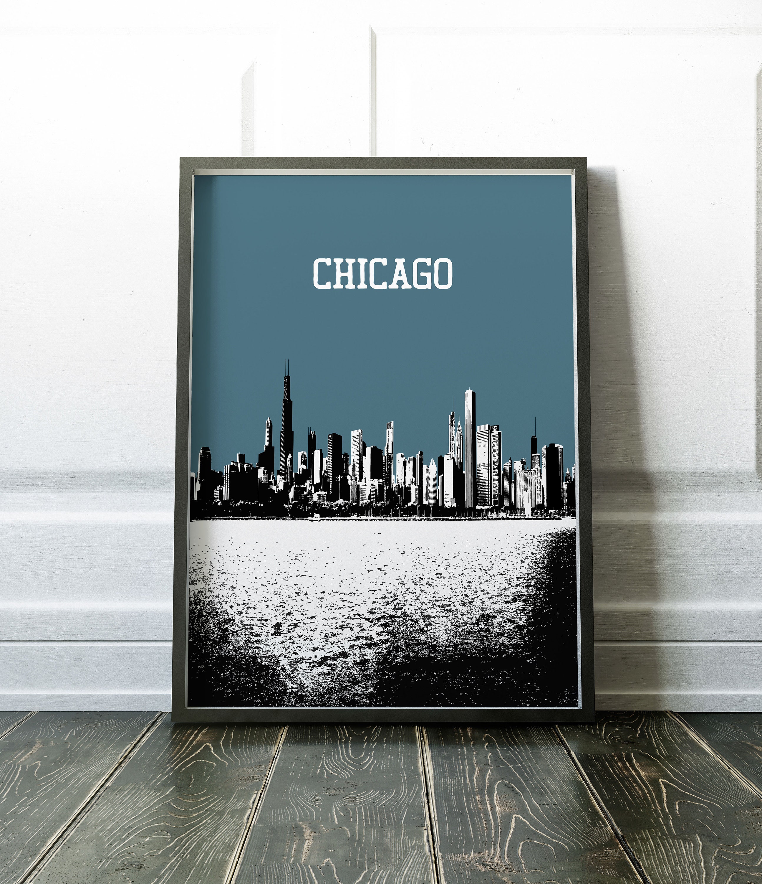 Chicago Skyline Print ,chicago City Art, Chicago Illinois Poster ...