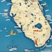 Vintage Florida Flower Map Showing Plants and Bird Species - Etsy