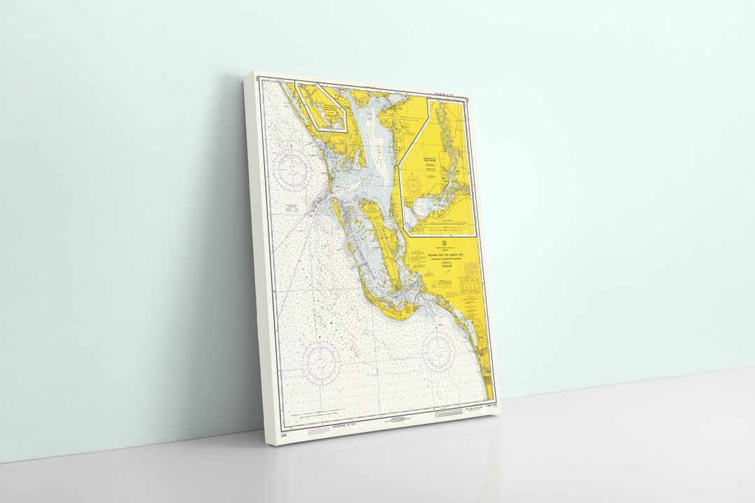 Sanibel Island Nautical Chart Map, Pine Island, Estero Florida Map ...
