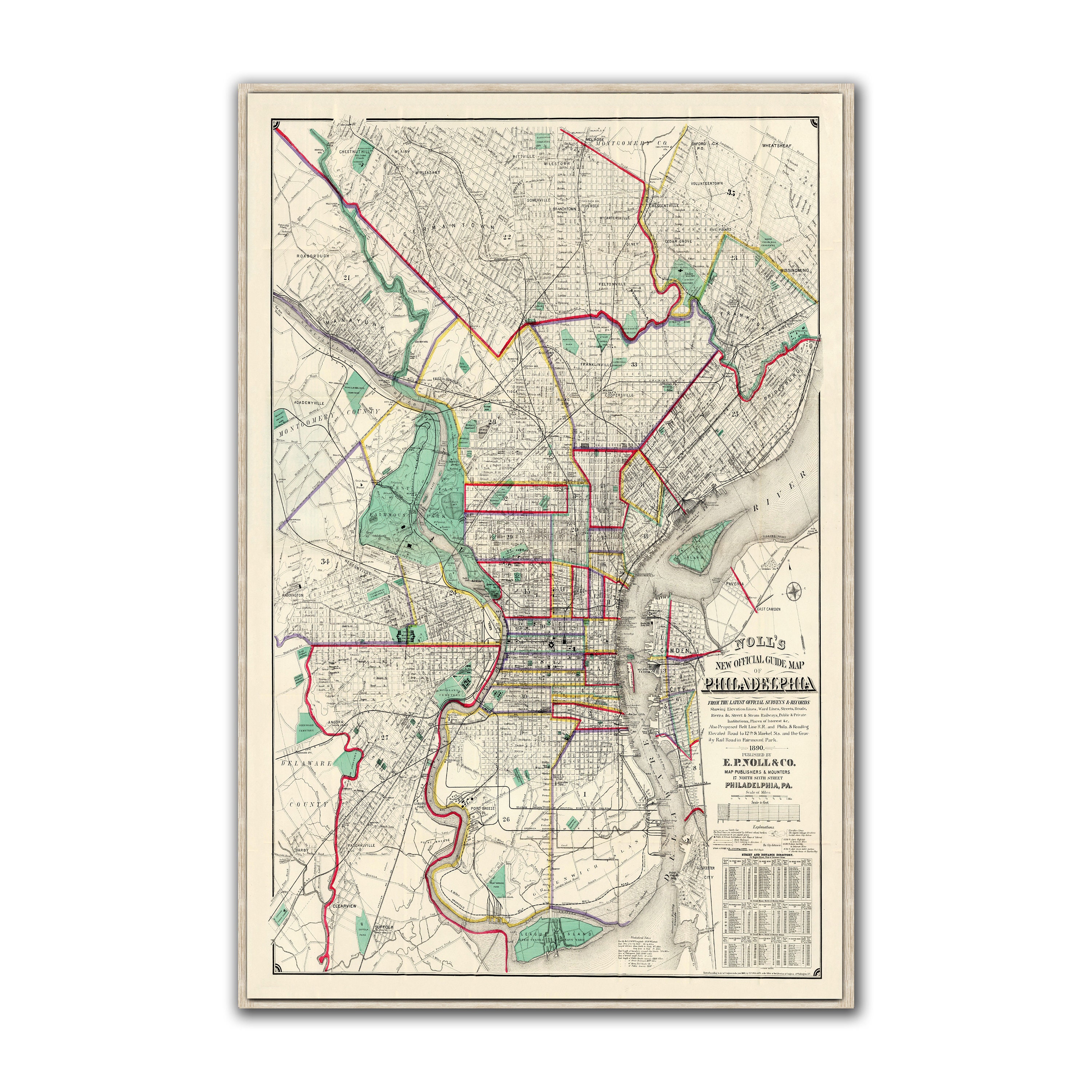 Set of 3 Philadelphia Vintage Maps Old Philadelphia Map | Etsy