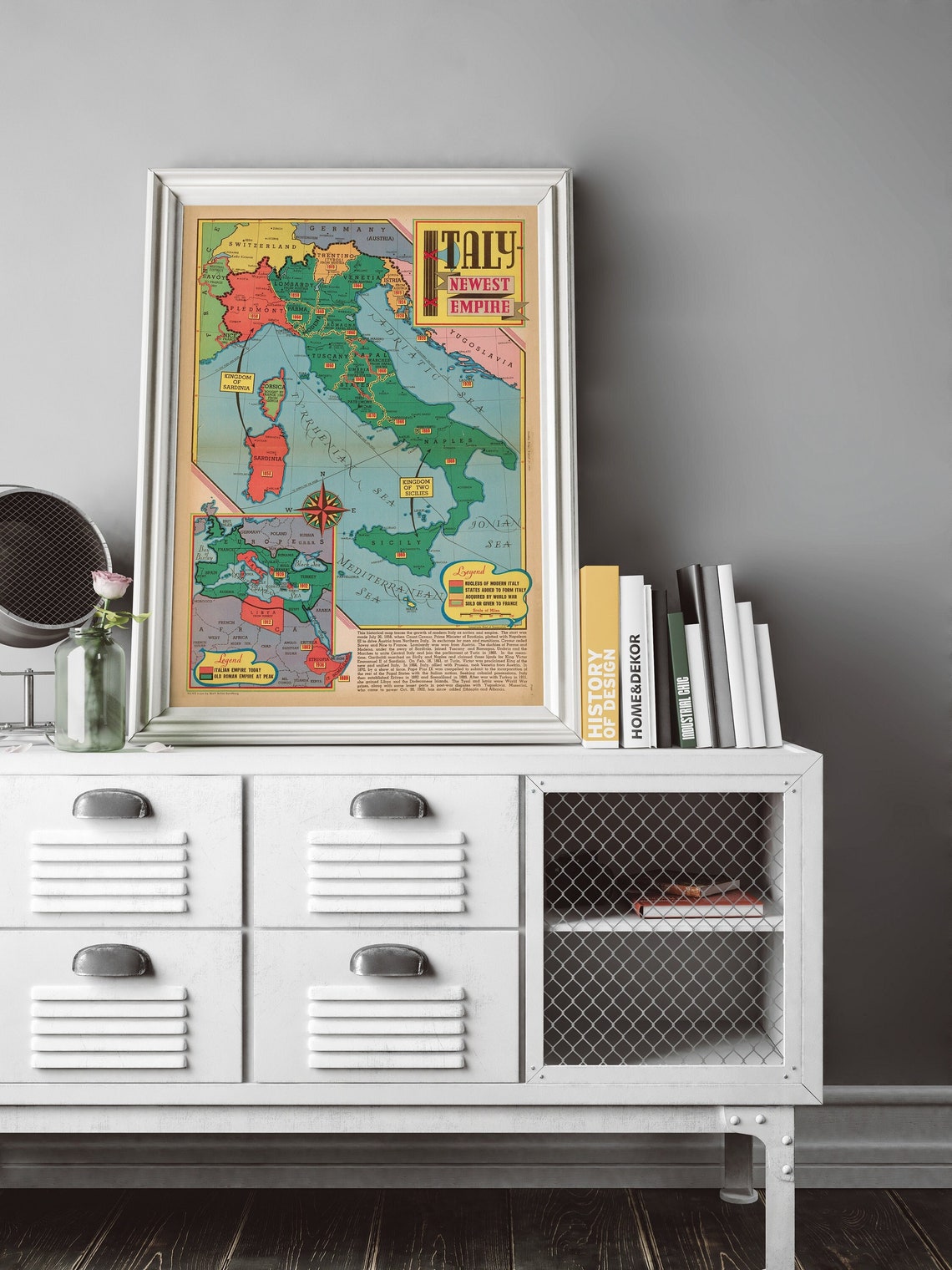 Old Map of Italy 1939 Antique Map of Italy Old World Map - Etsy