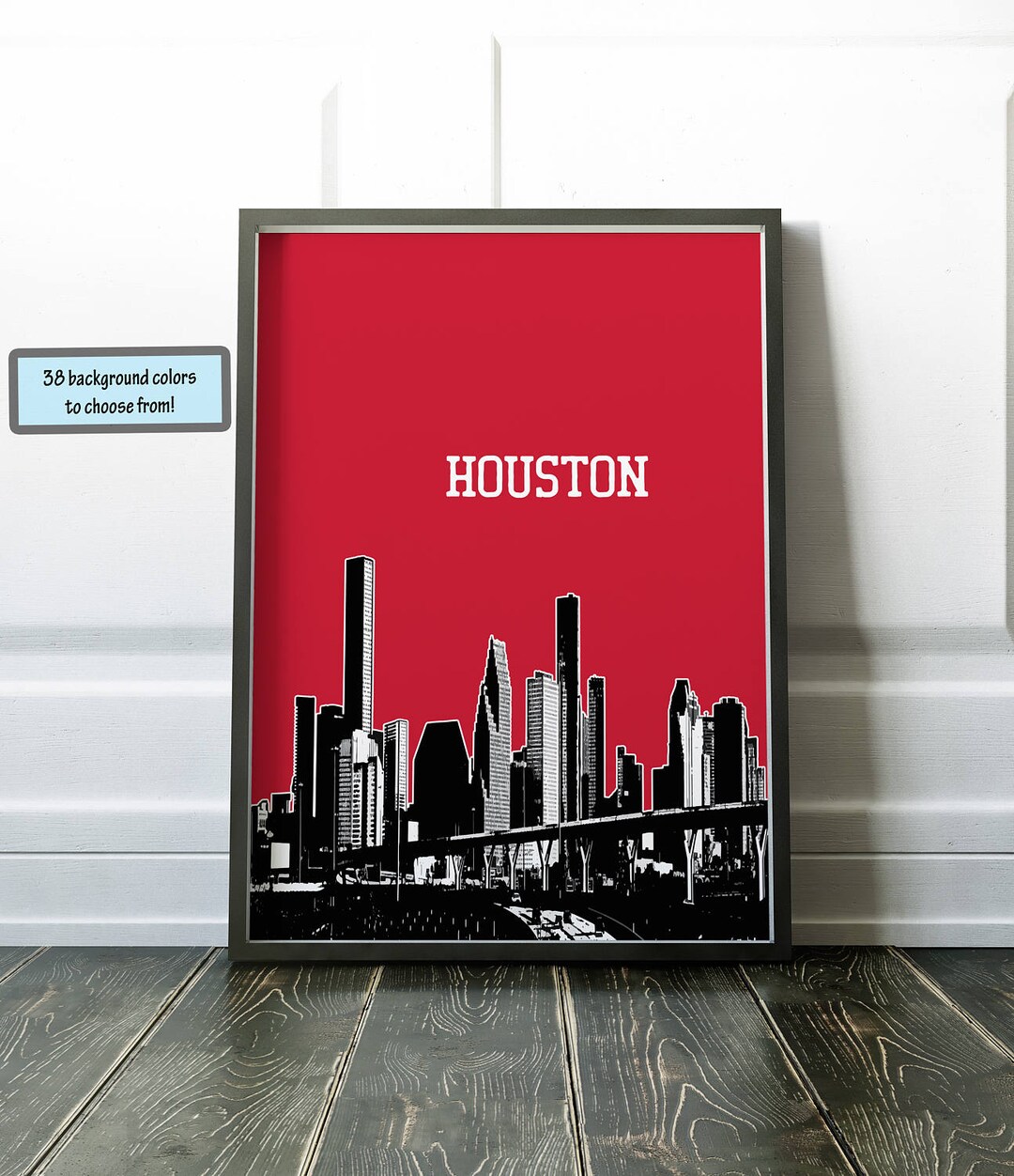 Houston Skyline Print , Houston City Art, Houston Texas Poster Houston ...