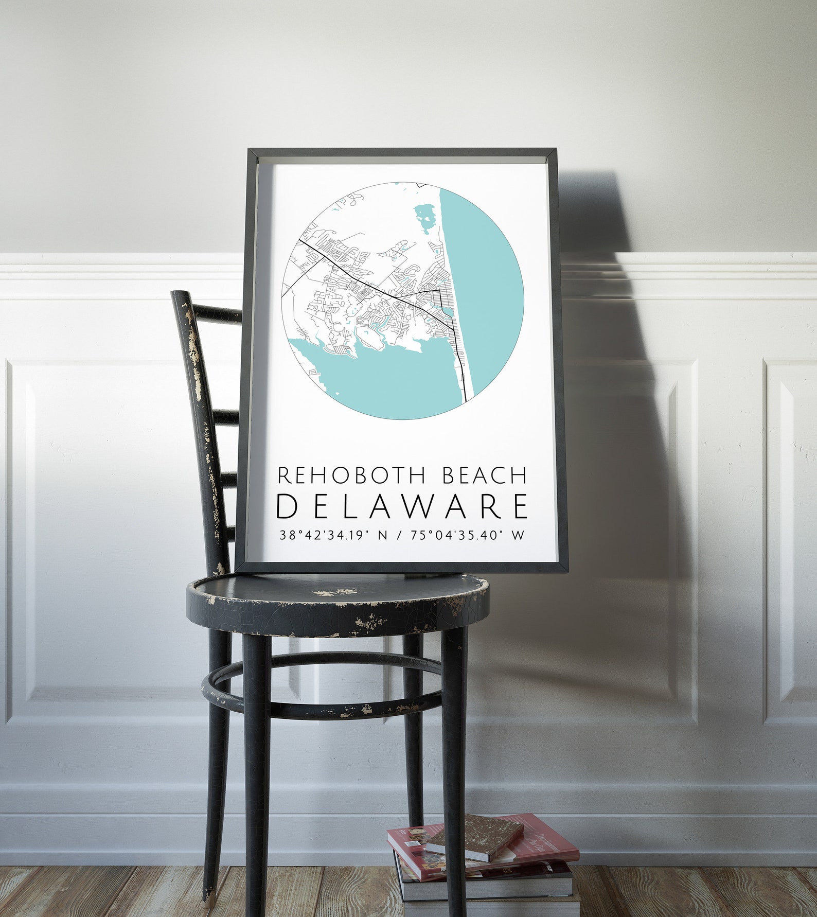 Rehoboth Beach Custom Map, Any City Map, Rehoboth Beach, Delaware ...