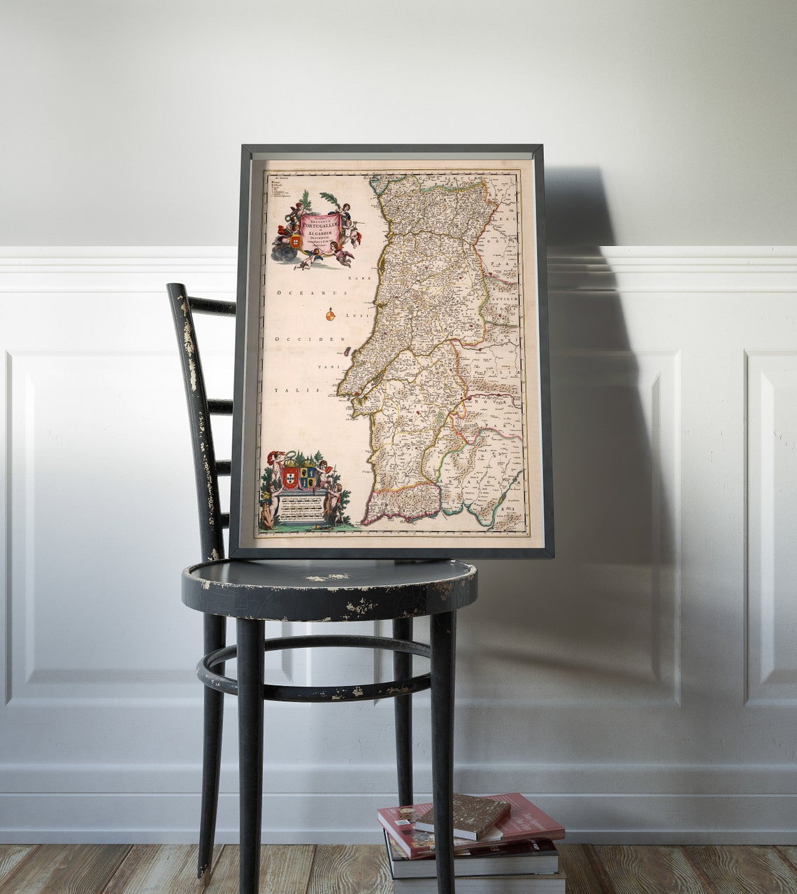 Old Map of Portugal, 1682 Vintage Portugal Map, Antique Map of Portugal ...