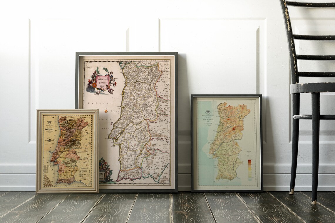 Old Map of Portugal, 1682 Vintage Portugal Map, Antique Map of Portugal ...
