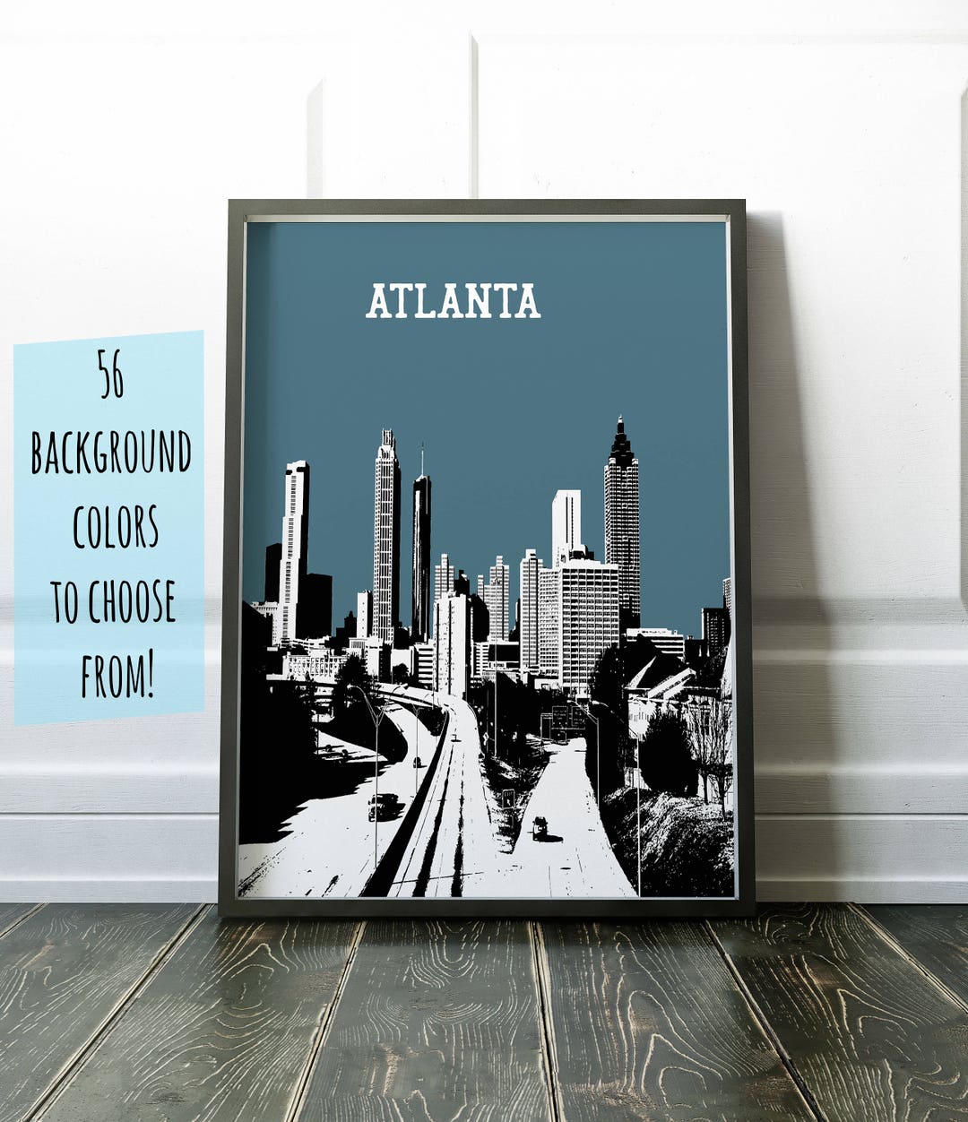 Atlanta Skyline Poster, Atlanta Print Atlanta View Poster Atlanta Print ...