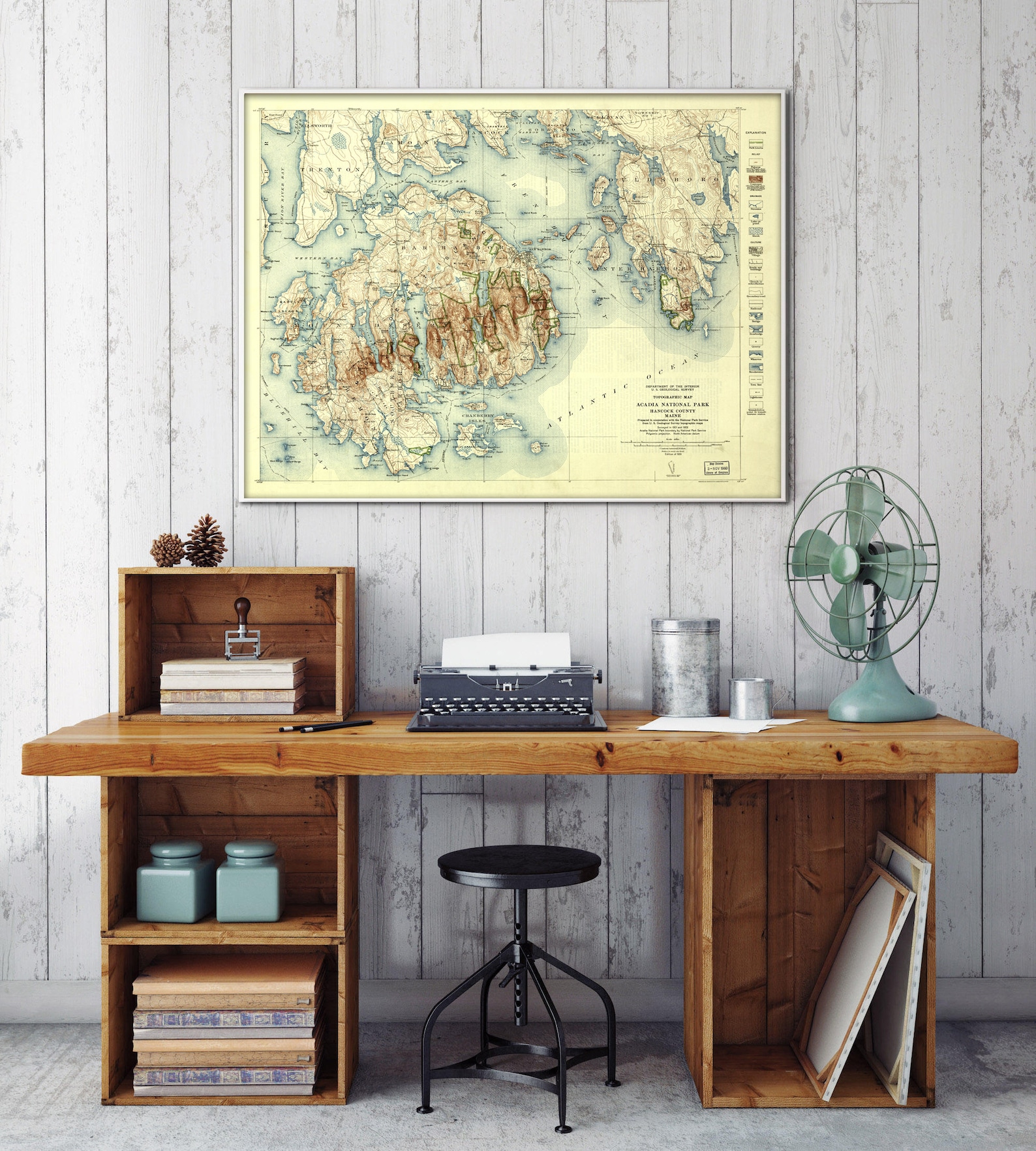 Old Map of Acadia National Park Published in 1931, Vintage Map, Antique ...