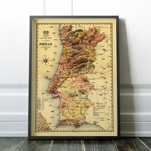 Old Map of Portugal, 1917 Vintage Portugal Map, Antique Map of Portugal ...