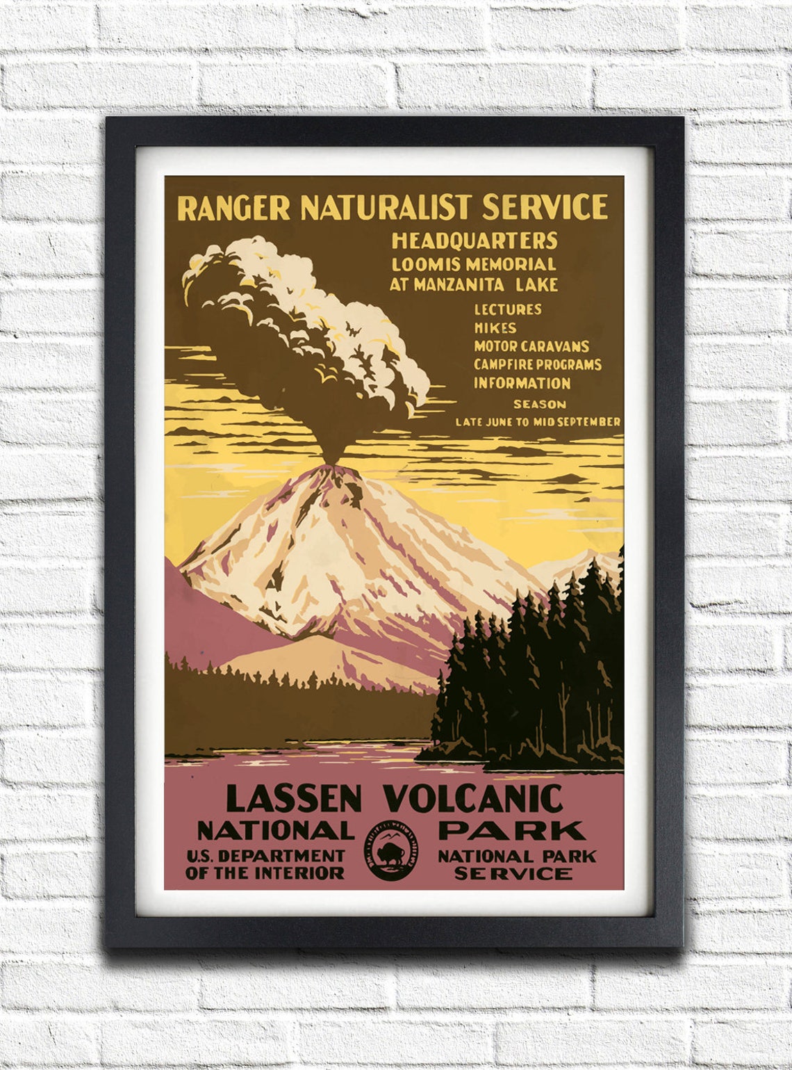 Lassen Volcanic National Park Vintage Travel Poster Wpa Art | Etsy