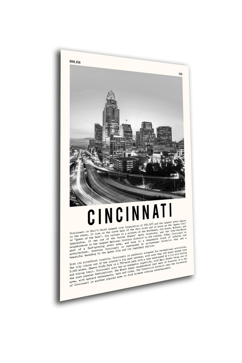 Cincinnati Print, Cincinnati Poster, Cincinnati Wall Art, Home Decor ...