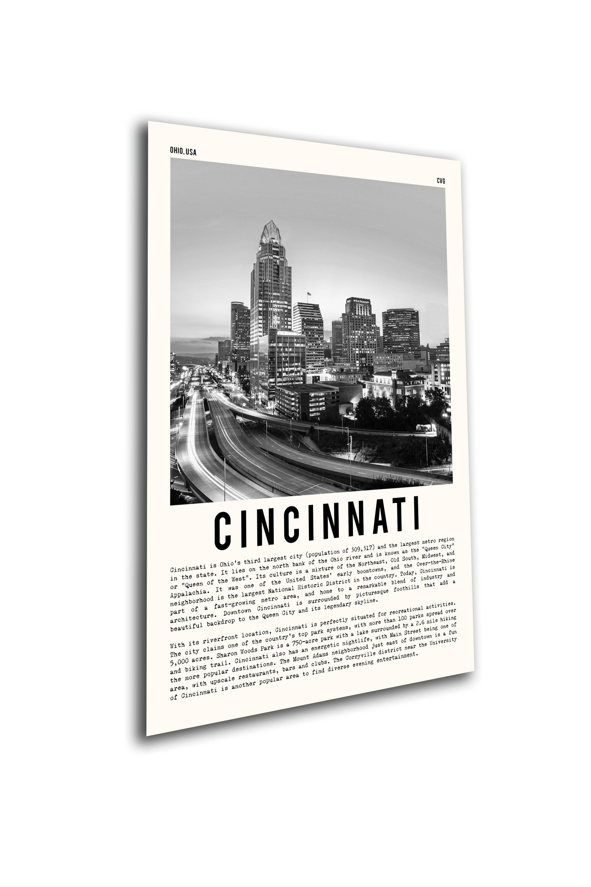 Cincinnati Print Cincinnati Poster Cincinnati Wall Art Home - Etsy