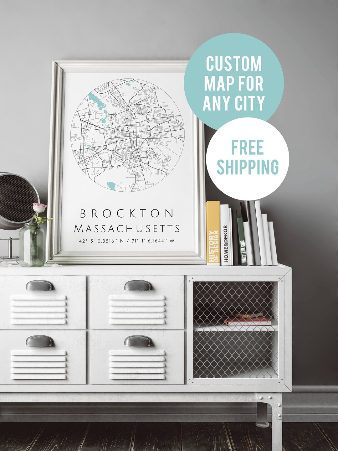 Brockton Custom Map, Any City Map, Brockton Custom Map Print ...