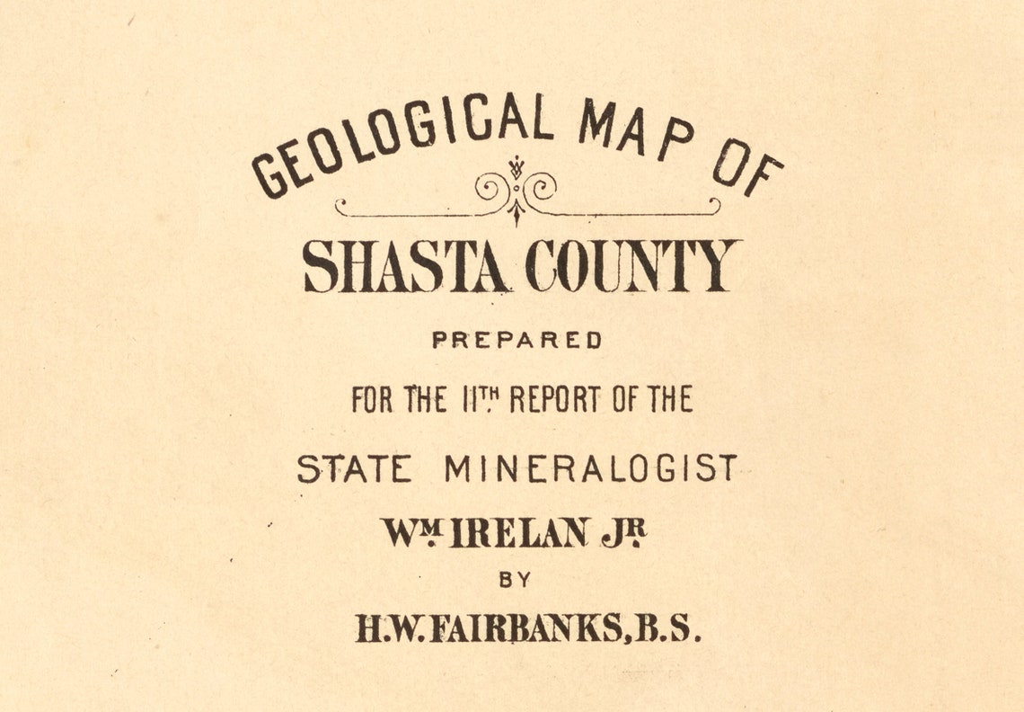 Old Map of Shasta County, Vintage Shasta Map, 1890 Antique Map of ...