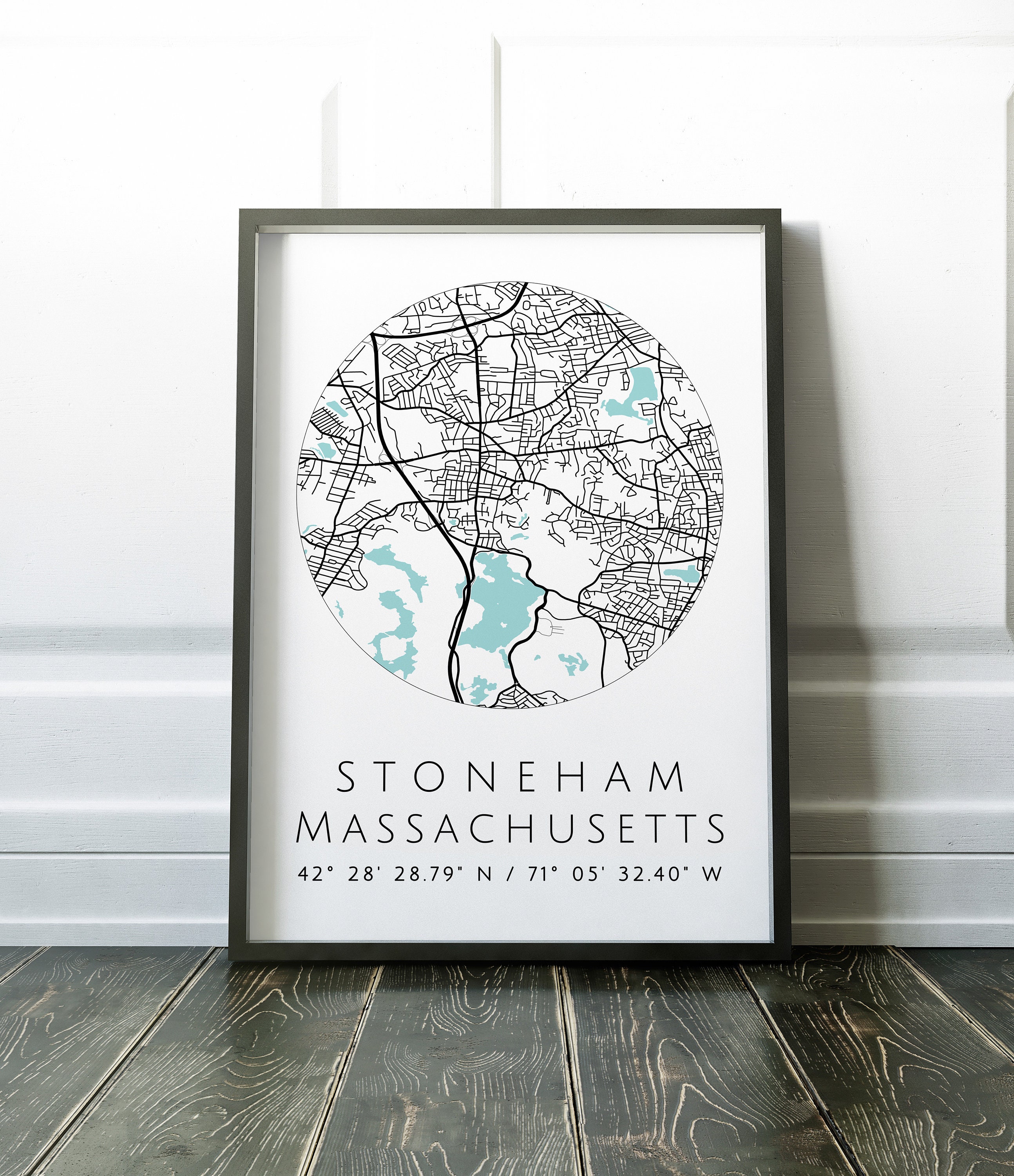 Stoneham, Massachussets Map, Custom Map Print, Personalized Map, Custom ...