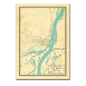 Map of St Helens, Oregon Vintage Design Map of St Helens Gift, St ...