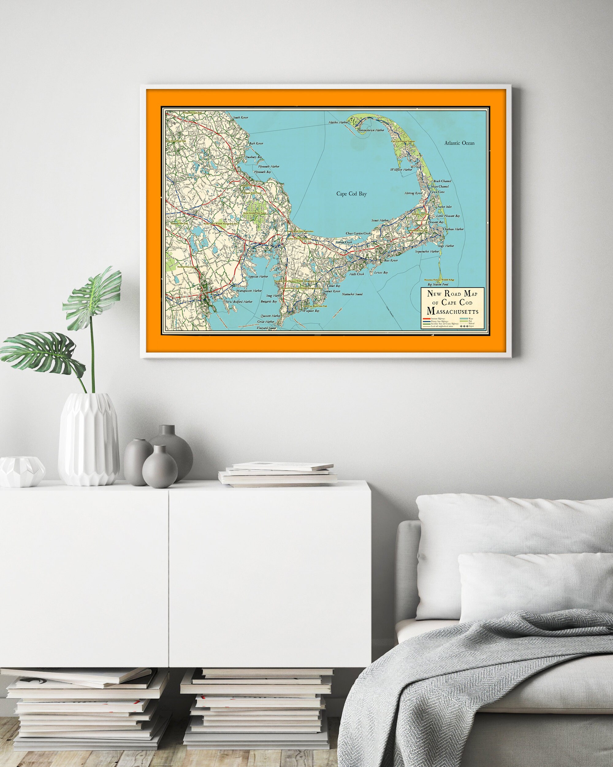 Map of Cape Cod, MA Vintage Design Map of Cape Cod, Cape Cod Map, Cape ...