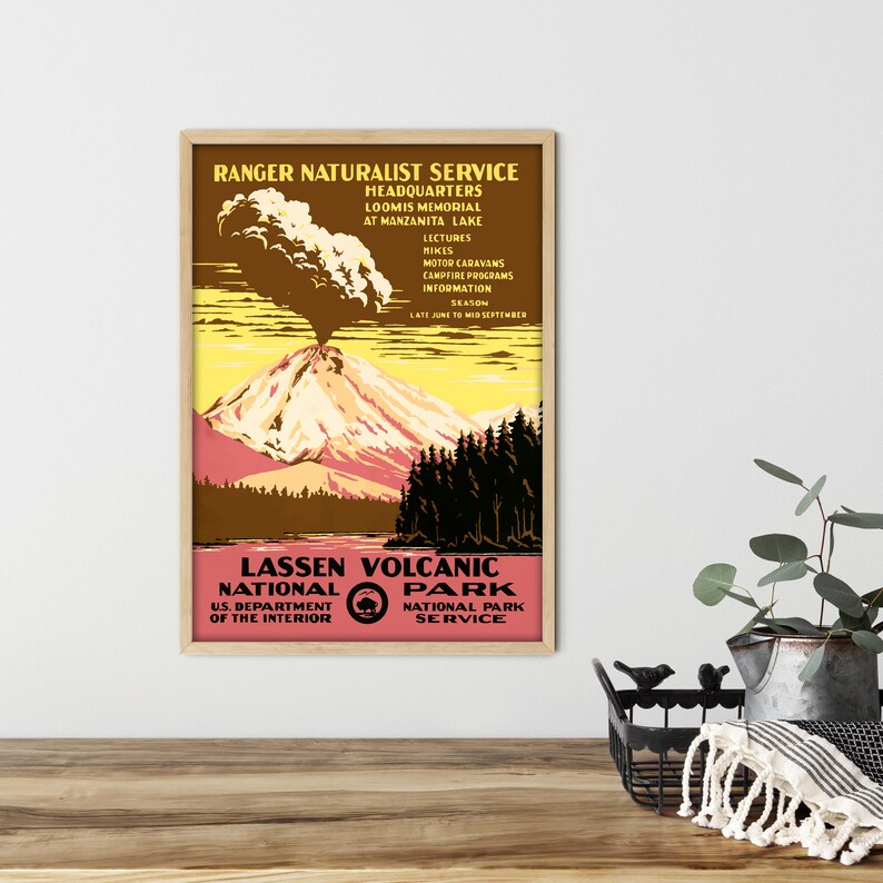 Lassen Volcanic National Park Vintage Travel Poster Wpa Art - Etsy
