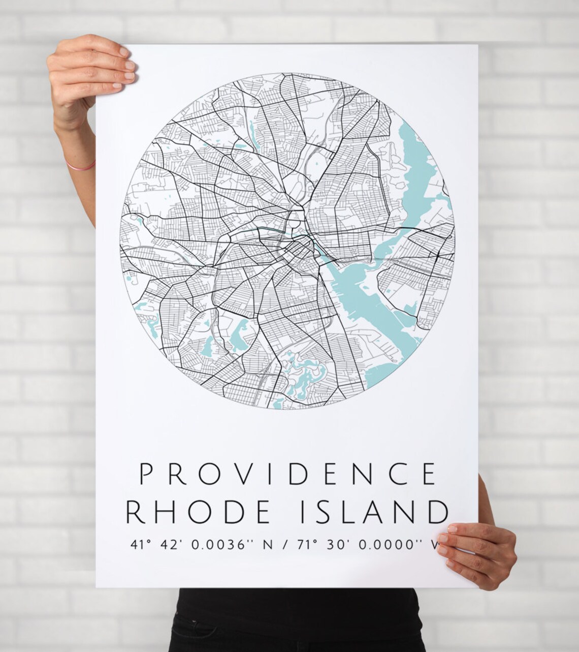 Providence Custom Map, Any City Map, Providence, Rhode Island Custom ...
