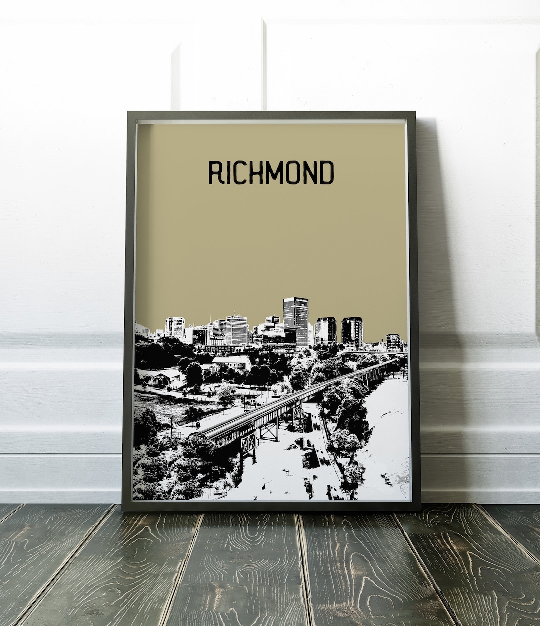 Richmond, Virginia Skyline Poster, Richmond Art Richmond Skyline View ...