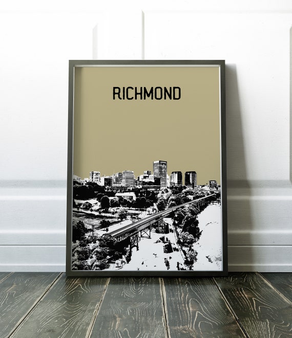 Richmond Virginia Skyline Poster Richmond Art Richmond | Etsy