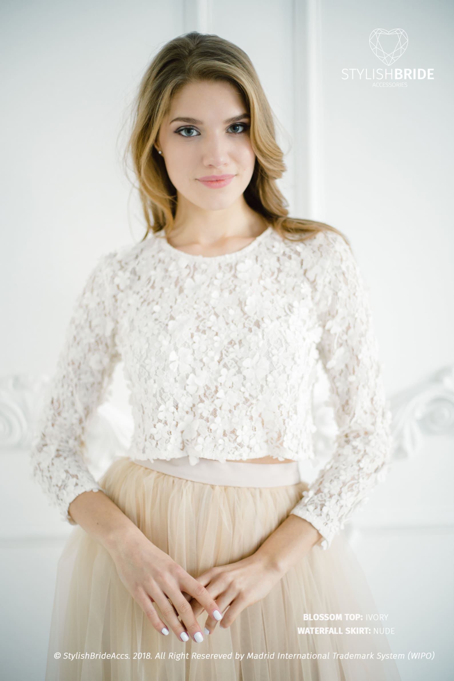 Ivory Blossom Lace Top 3D Lace Crop Top Ivory Lace Prom - Etsy