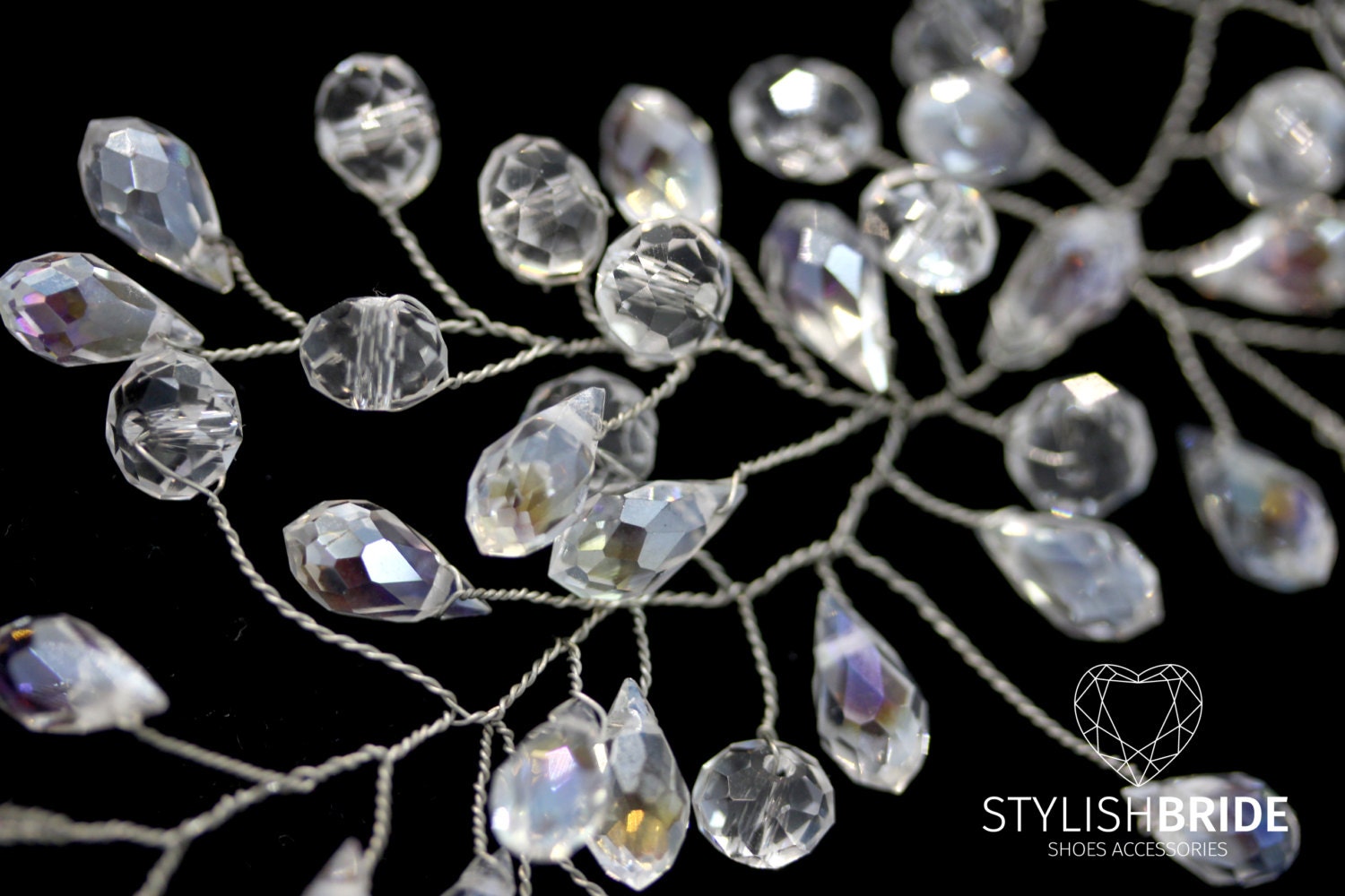 Bridal Crystal Hair Vine Wedding Pearl Crystal Hair Vine Etsy