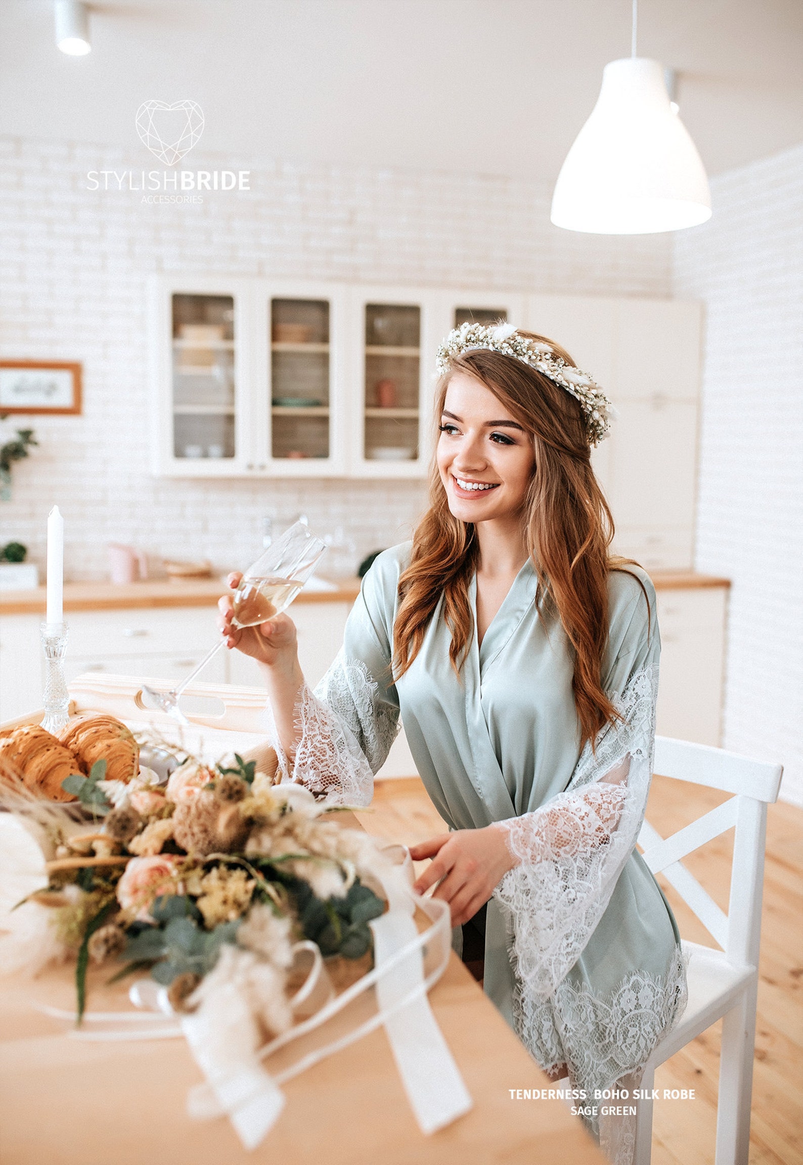 Sage Green LIMITED Boho Silk Robe Green Silk Robe Sage Silk - Etsy