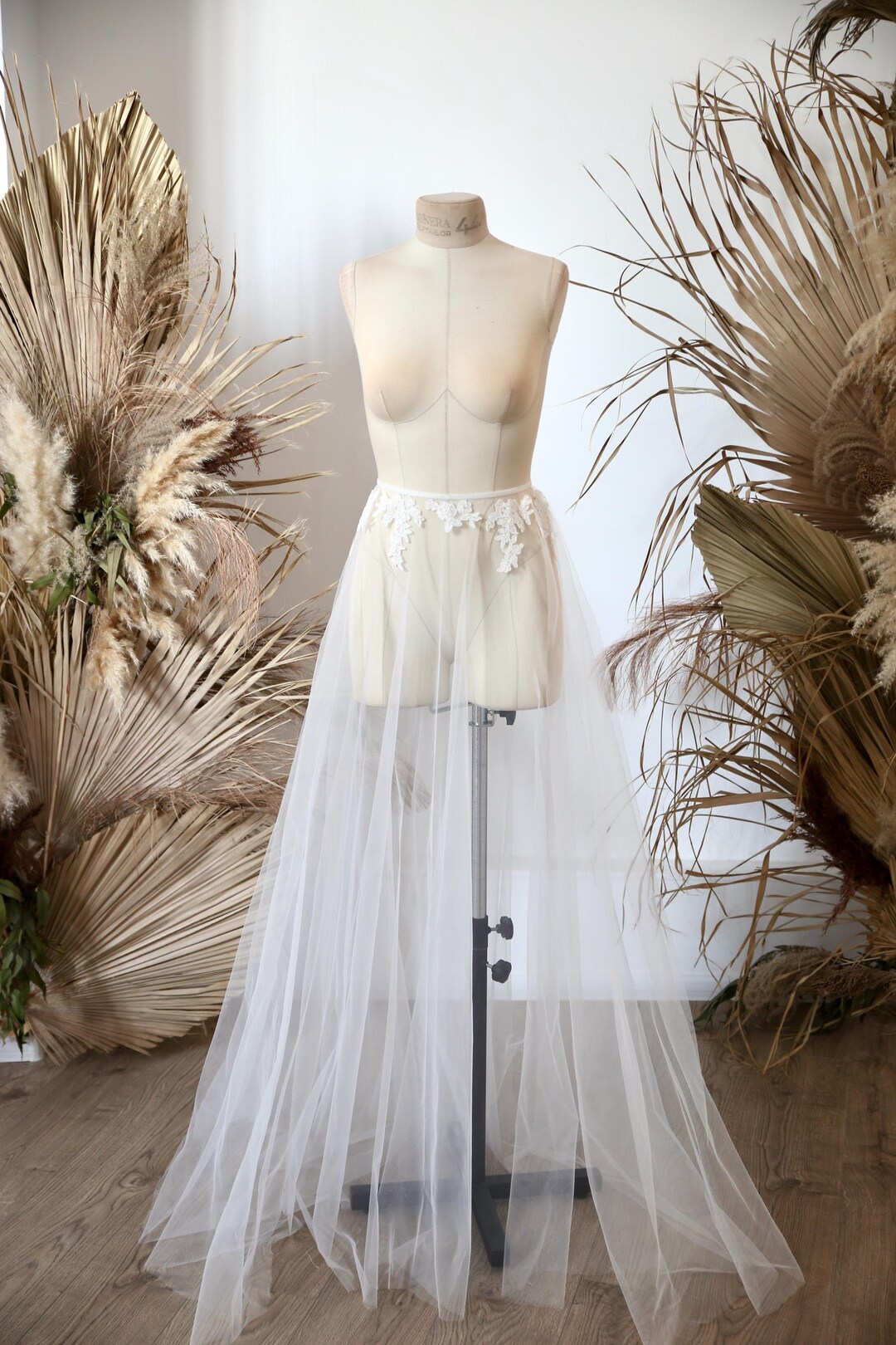 In Stock (waist 26 In/length 47,2 In), Tulle Overskirt With Ivory Lace ...