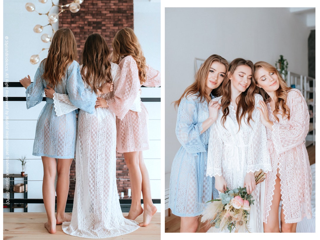 Ethno Boho Lace Robes, Bohemian Macrame Lace Robe Floor Length or Knee ...