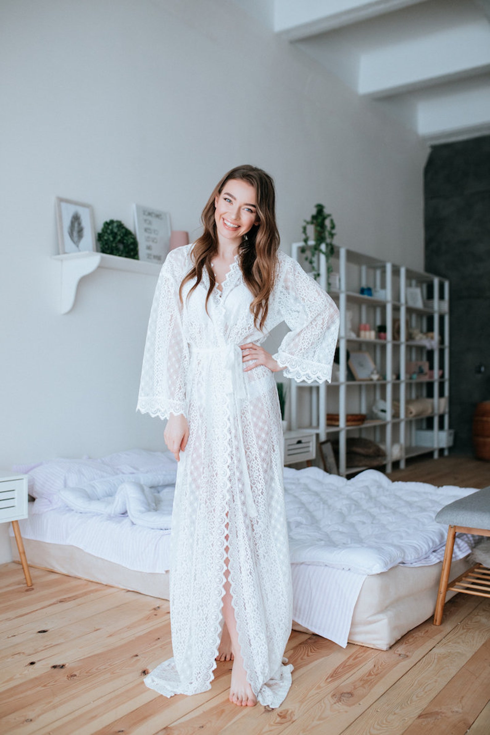 Ethno Boho Lace Robes Bohemian Macrame Lace Robe Floor Length - Etsy