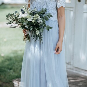 Powder Blue Dress All in Limited Color: Dusty Blue Waterfall Tulle ...