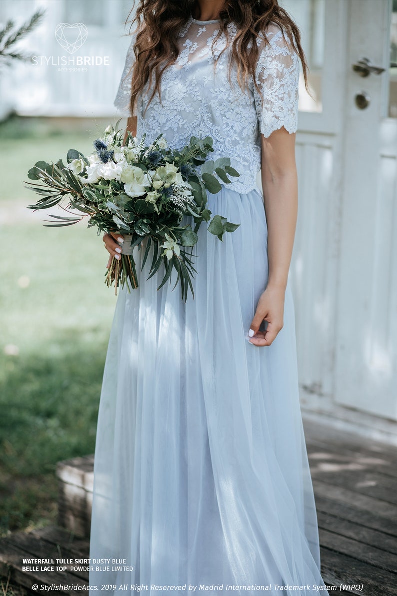 Powder Blue Dress All in Limited Color: Dusty Blue Waterfall - Etsy