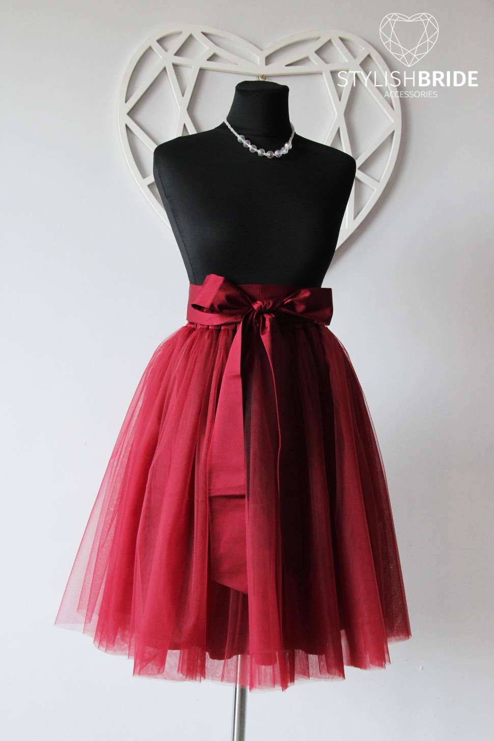 Wine Tulle Skirt Silk Sash Bow Dark Red Tulle Skirt Women Etsy