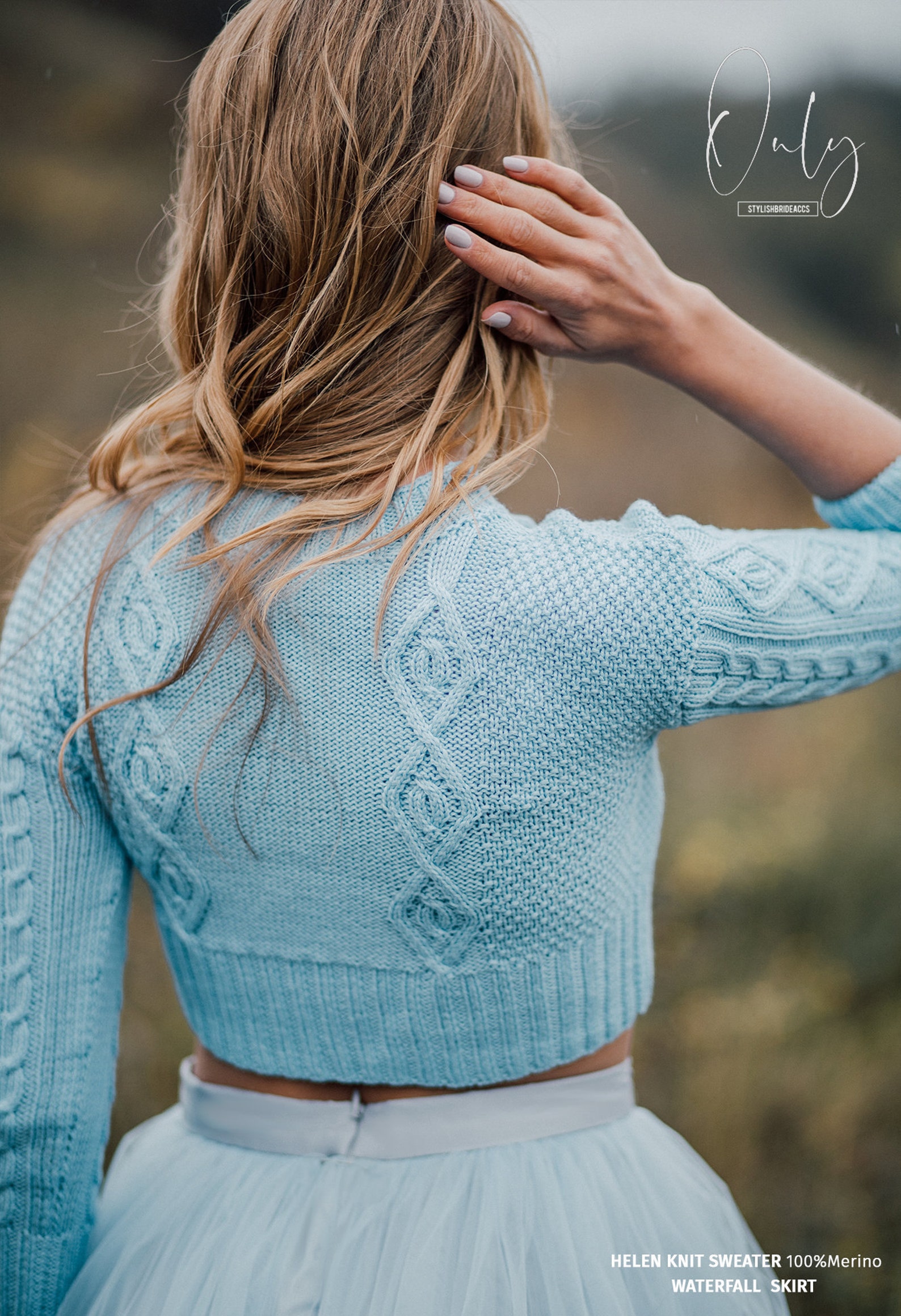 Helen Knit Gown Cable Knitted Sweater 100% Merino With Tulle | Etsy