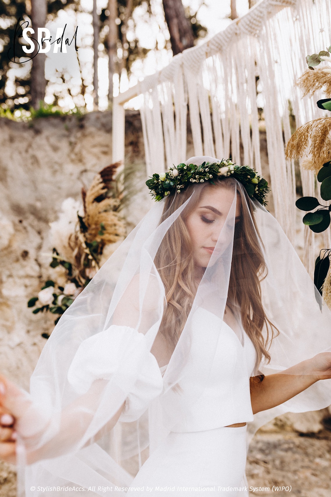 Super wide classic tulle veil with blusher Soft tulle veil | Etsy