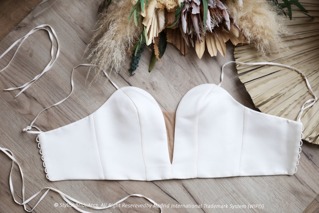 Love Sweetheart Bridal Bustier, Satin Corset With Thin Straps, Wedding Bustier, Sweetheart Shape ...