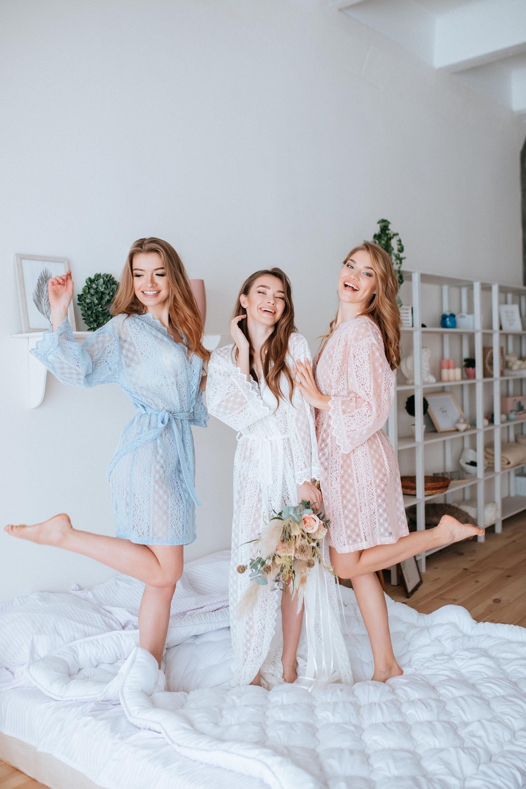 Bohemian Macrame Lace Robe - Ethno Boho Lace Robes Floor Length or Knee ...