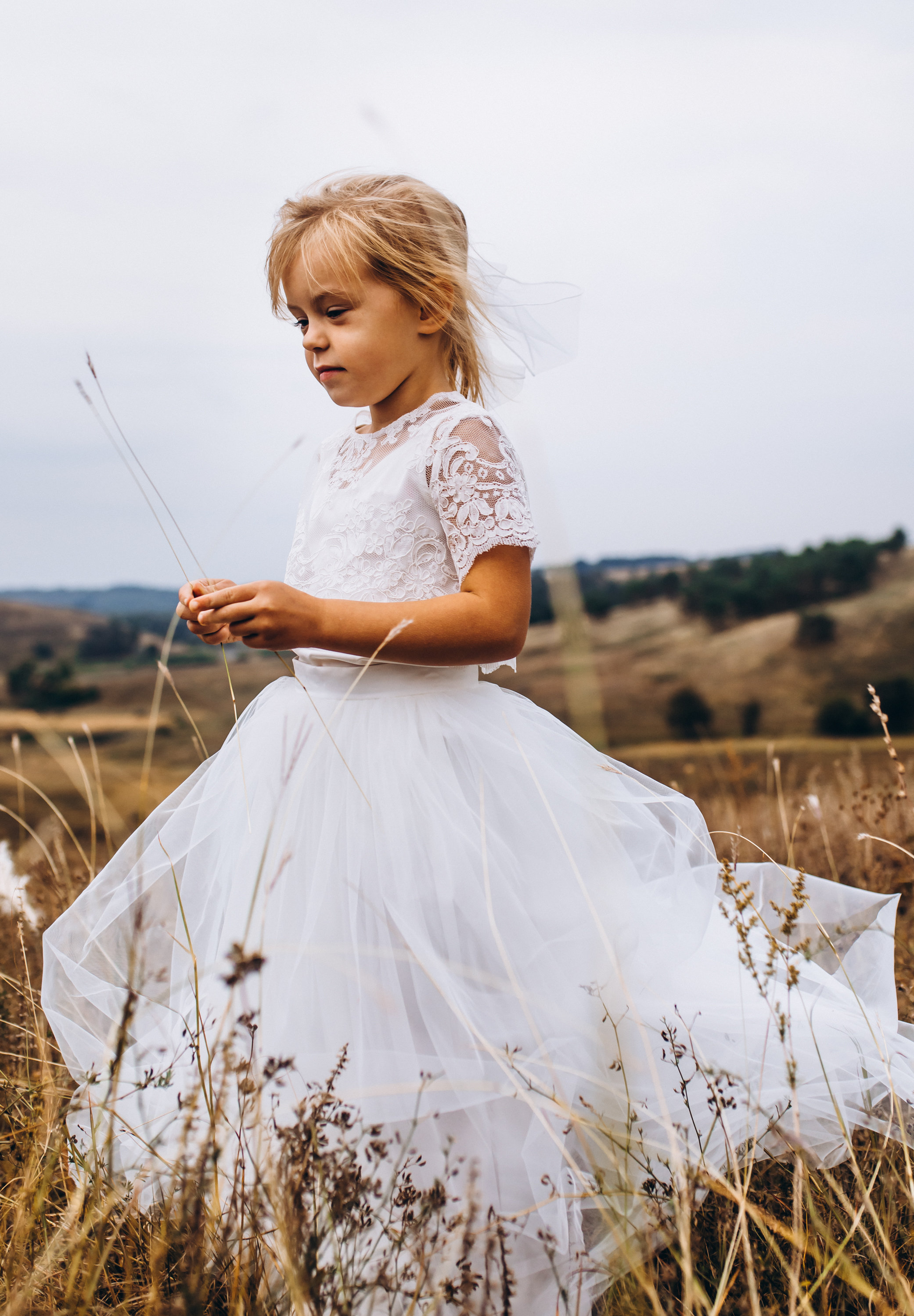 White/Ivory flower girl tulle dress toddler long tulle lace | Etsy