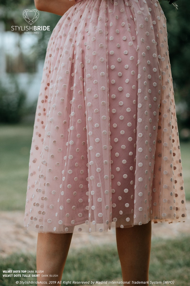 Velvet Dots Blush Tulle Separates: Polka Dots Dark Blush Tulle - Etsy