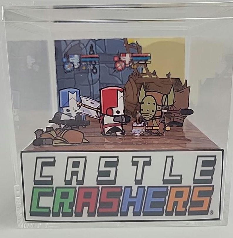 Castle Crashers Retro Video Game Diorama Display Cube - Etsy