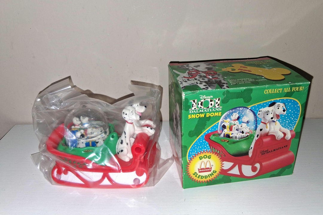 1996 Disney 101 Dalmatians Snow Dome – Mcdonald’s Dog Sledding – New in ...