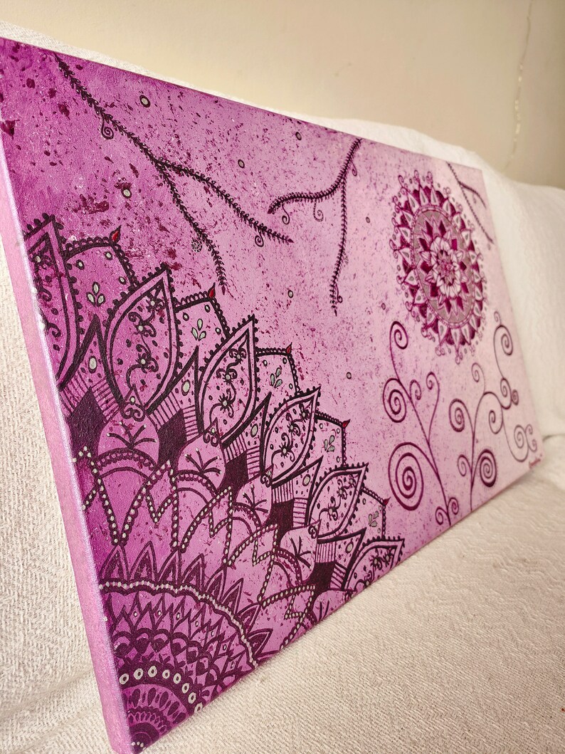 Purple Mandala, Mandala Art, Canvas Mandala Painting, Handmade Painting ...