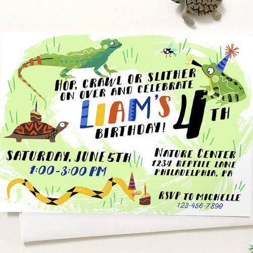 Creature Party Invitation Reptile Invitation Nature Center - Etsy