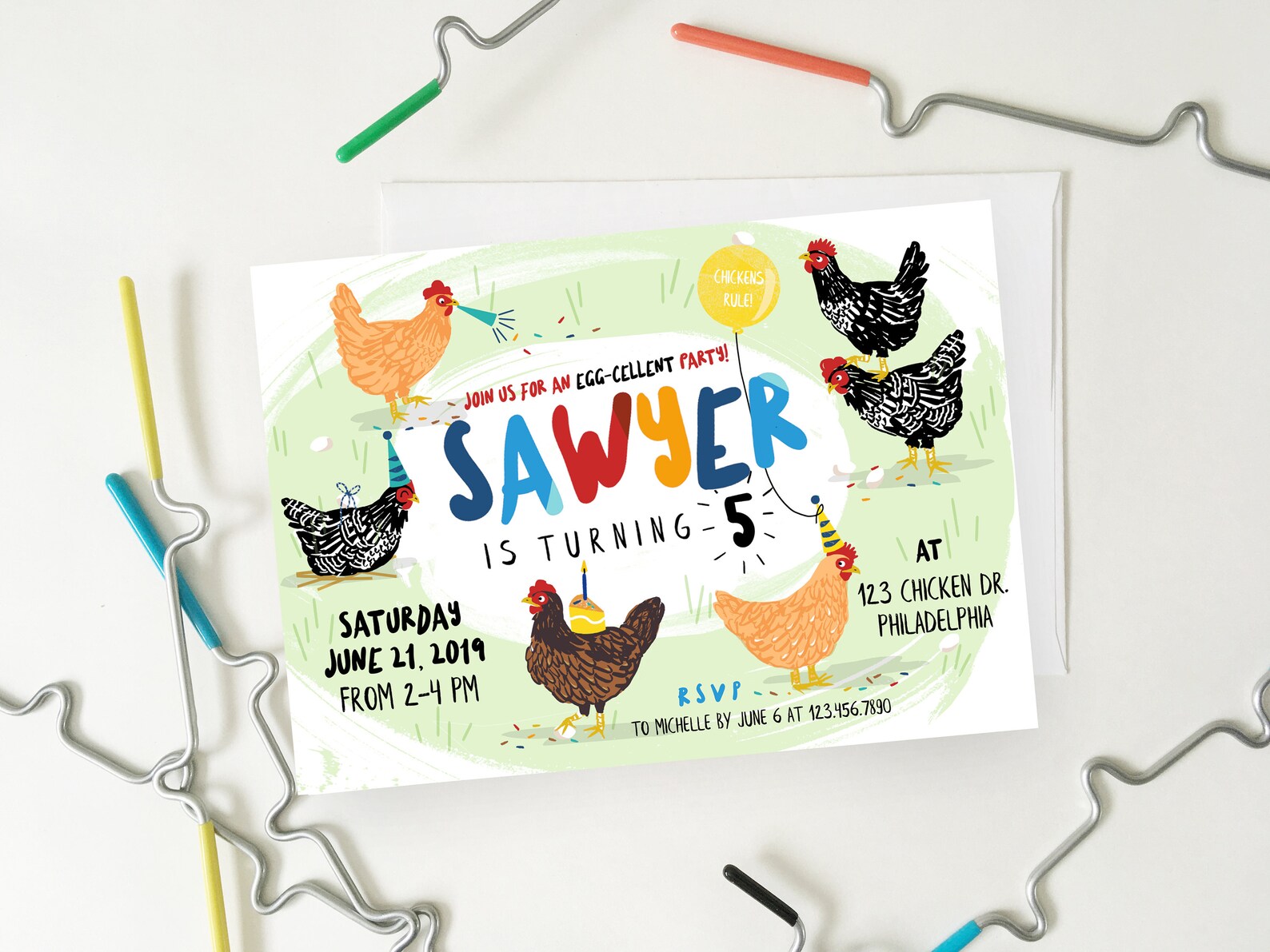 Chicken Birthday Party, Chicken Birthday Invitation, Farm Birthday ...
