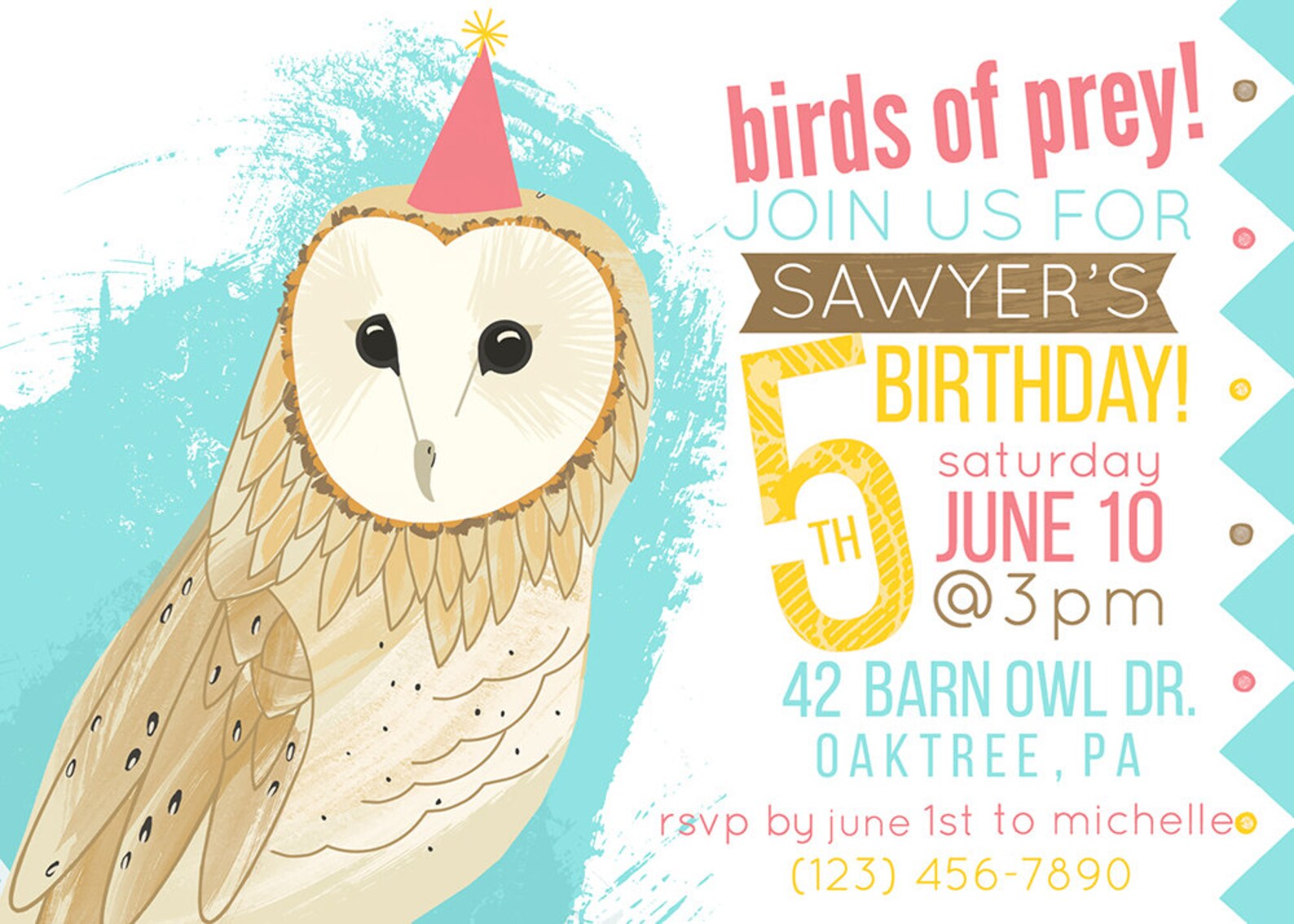 Barn Owl Invitation, Owl Invitation, Owl Party, Birds of Prey ...