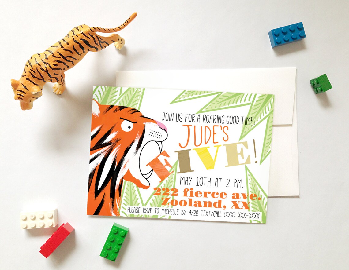 Tiger Birthday Party, Printable DIY Invitation - Etsy