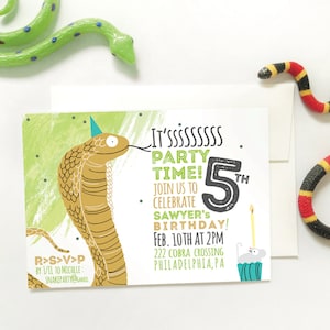 Snake Party Invitation, Printable DIY Invitation, Cobra Birthday Party ...