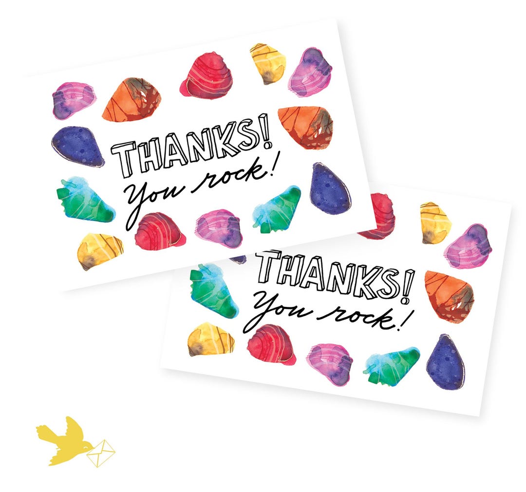 Gem Mining Thank You, Printable Gem Thank You Card, Gem Birthday Thank ...