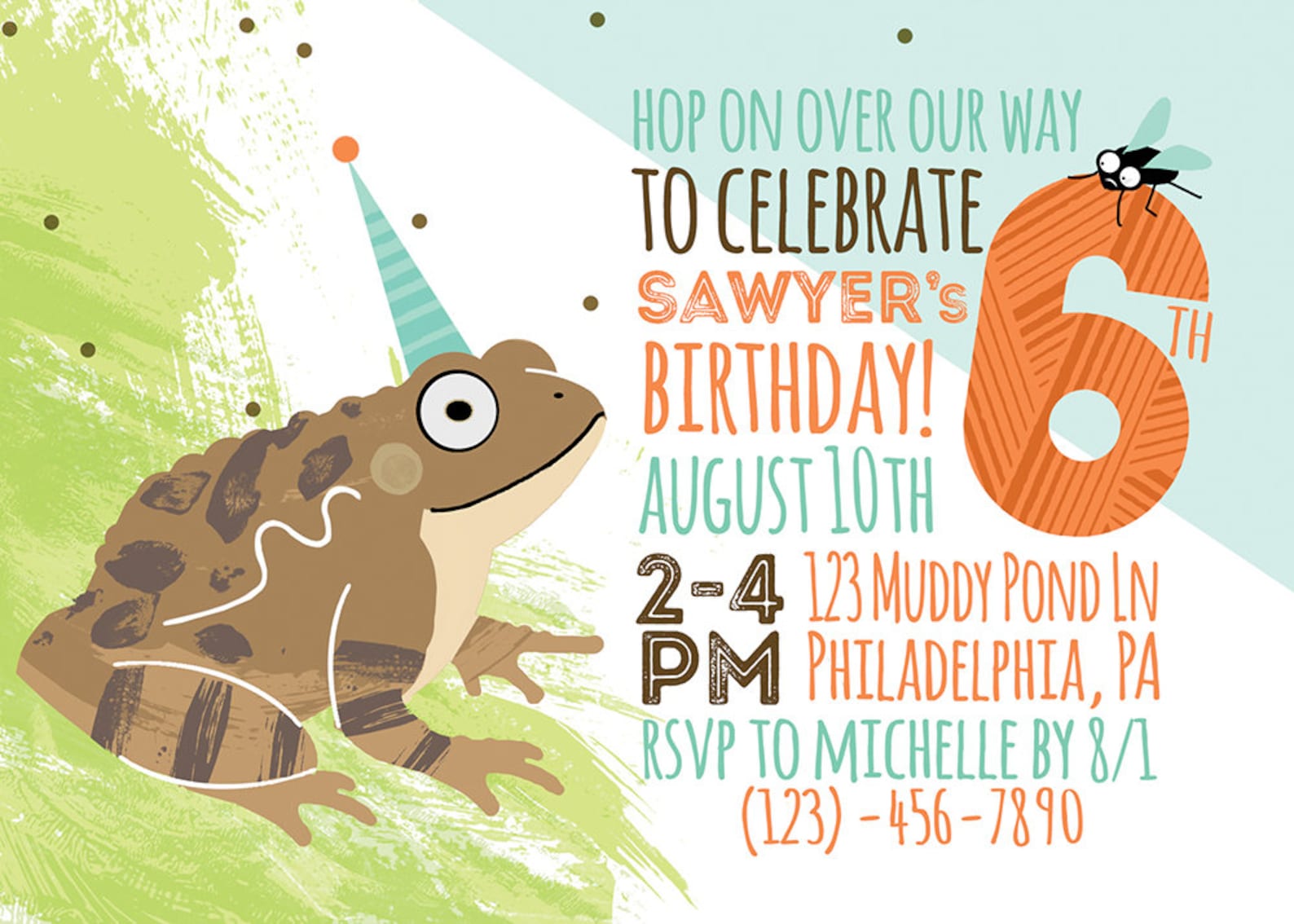 Toad Birthday Invitation, Nature Toad Party Invitation, Nature ...