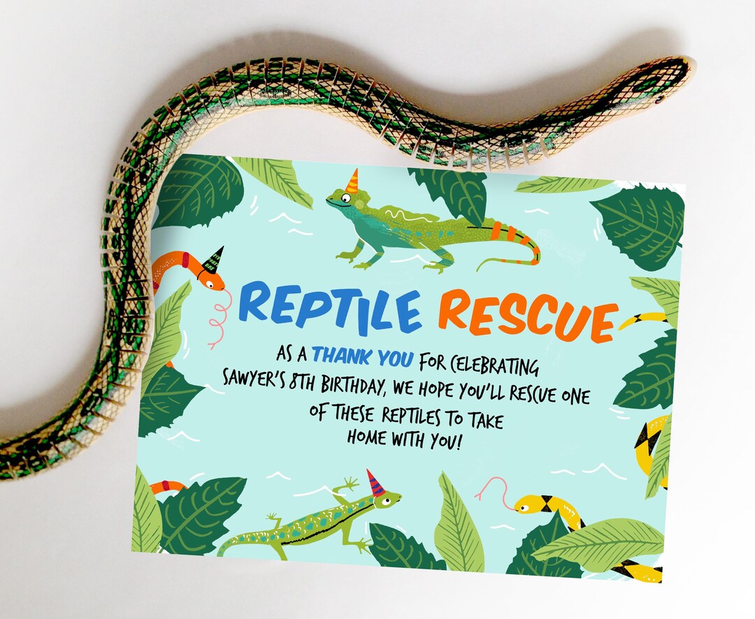 Reptile Favor Sign, Printable Reptile Party Sign, Reptile Party Favor ...